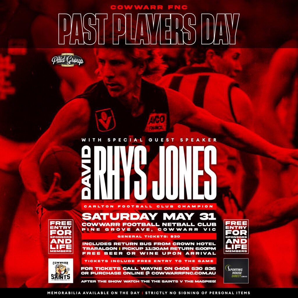 Past Players Day Special Guest David Rhys Jones - Cowwarr Football ...